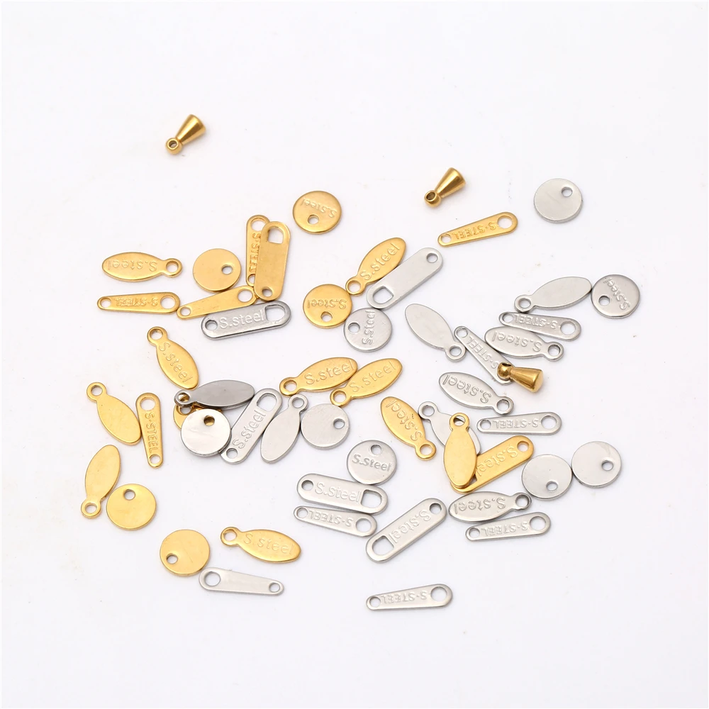 20-100Pcs-Stainless-Steel-End-Charms-Connector-Gold-Color-Chain ...