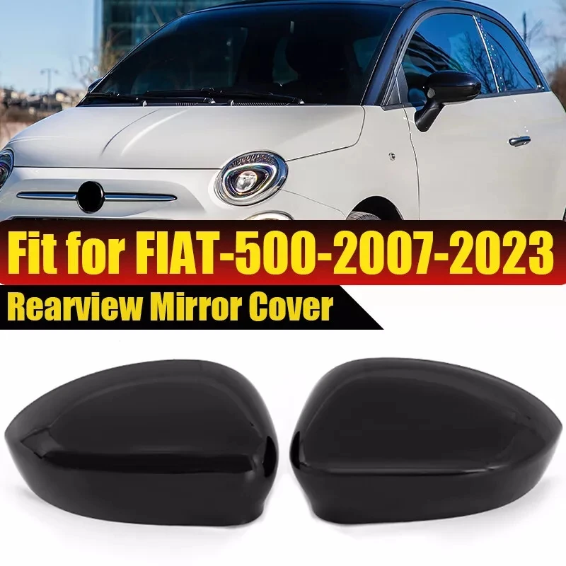 Left-Right-Car-Side-Rearview-Wing-Mirror-Cover-For-Fiat-500-500C-GRANDE ...