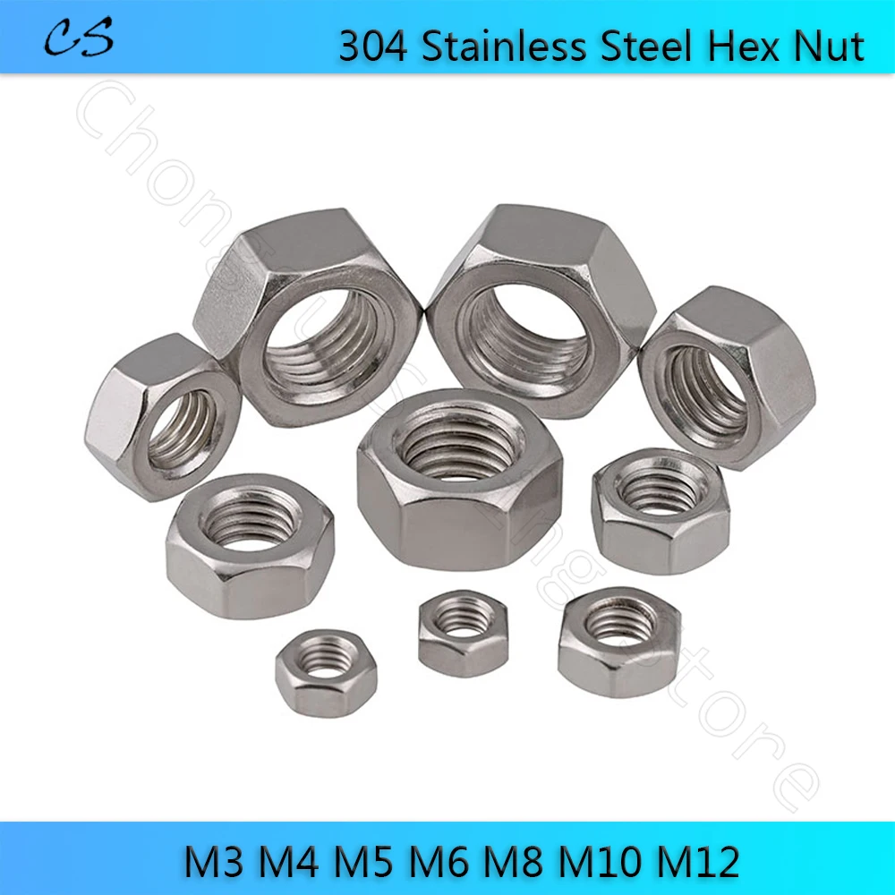 Hex Nut A2 Stainless Rustproof Hexagon Nuts 304 Steel Metric Full Right hex-nut-a2-stainless-rustproof-hexagon-nuts-304-steel-metric-full-right