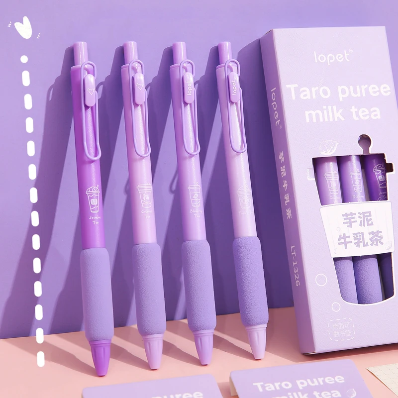 4PCS-Pack-Purple-Series-0-5MM-Writing-Pen-Soft-Touch-Gel-Pen-For ...