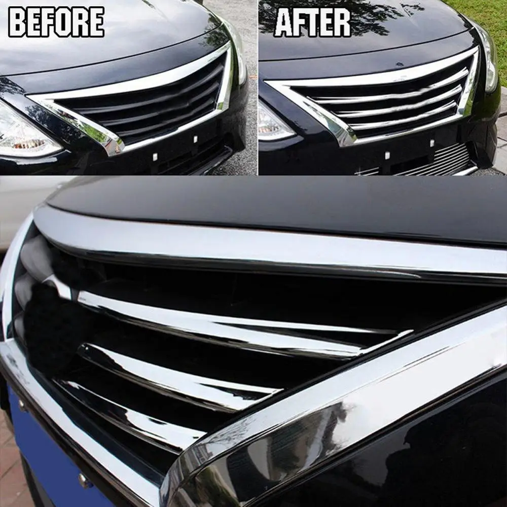 6Pcs-Car-Front-Mesh-Grille-Head-Bumper-Cover-Trim-for-Sunny-Versa-14-17 ...