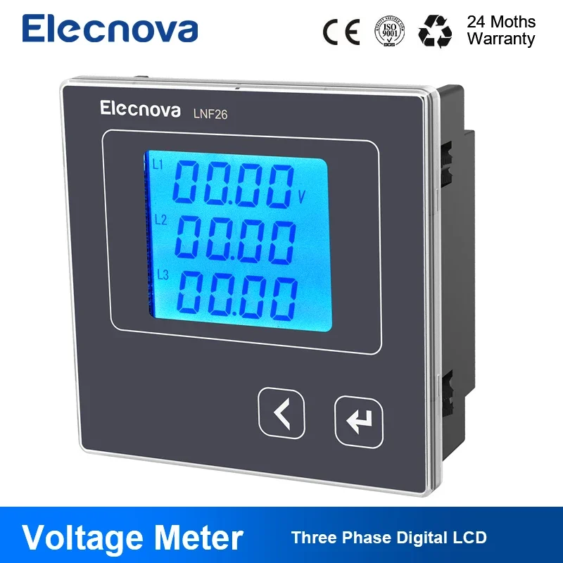 Three-Phase-Digital-AC-Voltmeter-3P4W-Measures-Voltage-Frequency-Panel-Mounted-LCD-Display-Low ...