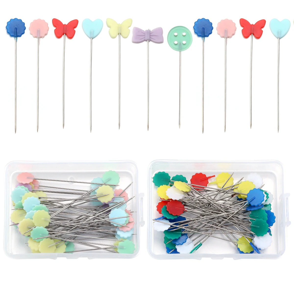 50-100Pcs-Dressmaking-Pins-Embroidery-Patchwork-Tools-Fixed-Pin-Button ...