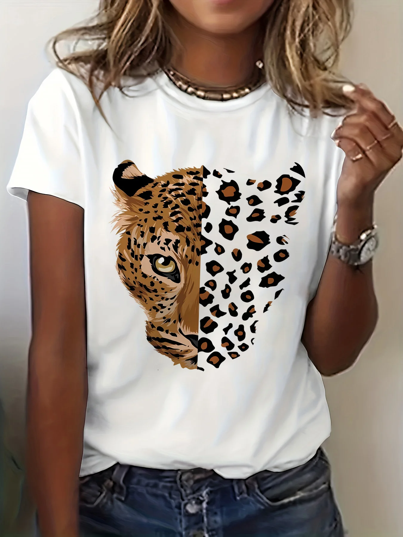 Vintage Animal Print Tee Women's Leopard Tiger Animal Print T-Shirt ...