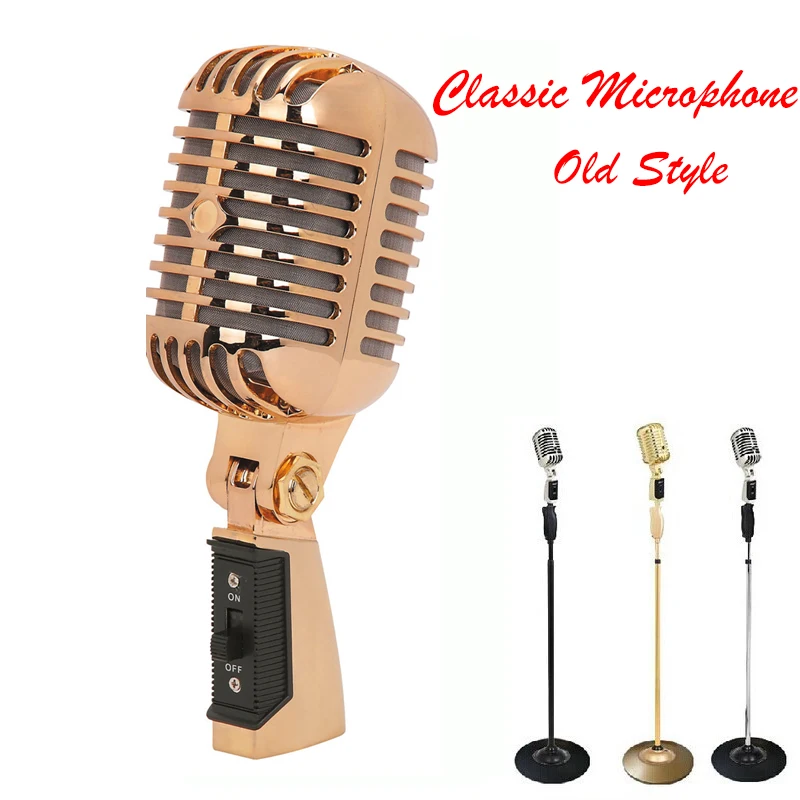 Audio Mic Retro Microphone Prop Vintage Mic Universal Stand Compatible ...