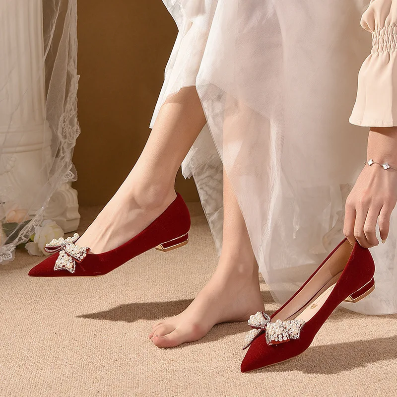 Red Wedding Shoes With Bows