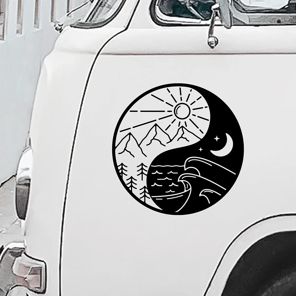 Camper Van Stickers Mountain Sea Day Night StickerS,Motorhome RV Suv ...