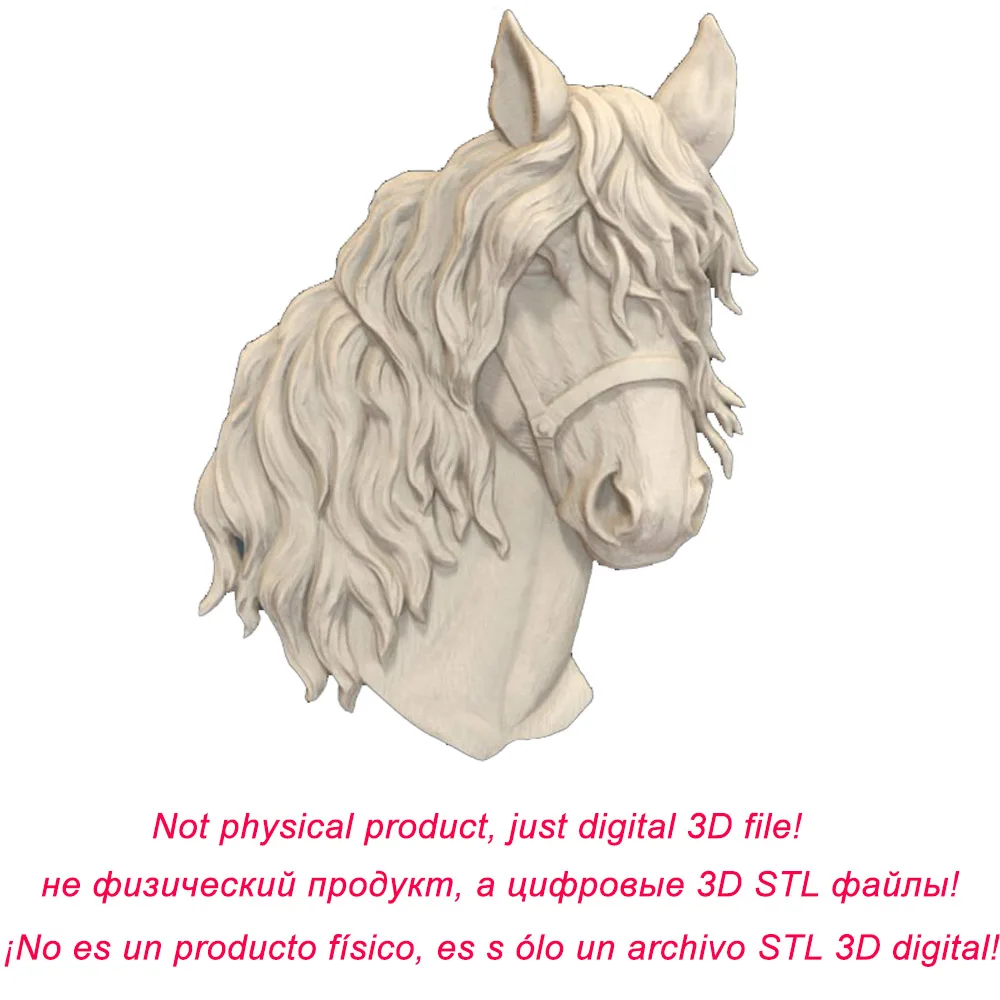 Archivo de cabeza de caballo stl 3D, modelo en relieve en formato STL ...