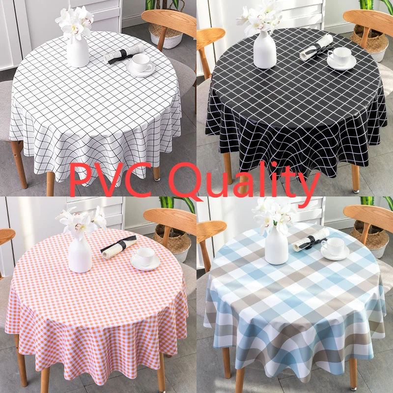 Round-Grid-Pvc-Printed-Tablecloth-Waterproof-Oil-proof-Anti-Scalding ...