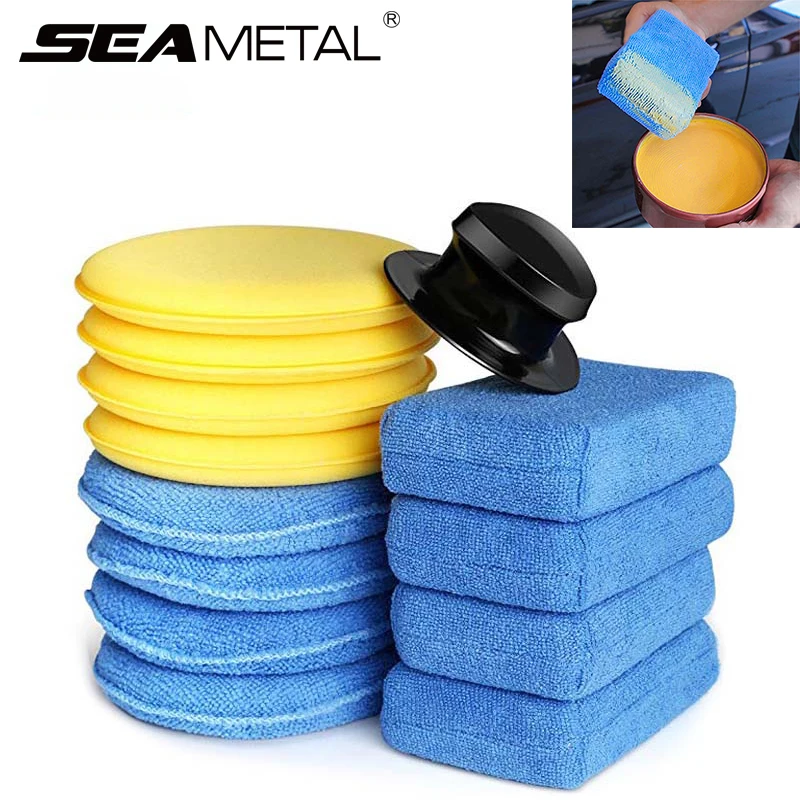 10-13pcs-5-Inch-Car-Foam-Sponge-Wax-Applicator-Round-Car-Polishing ...