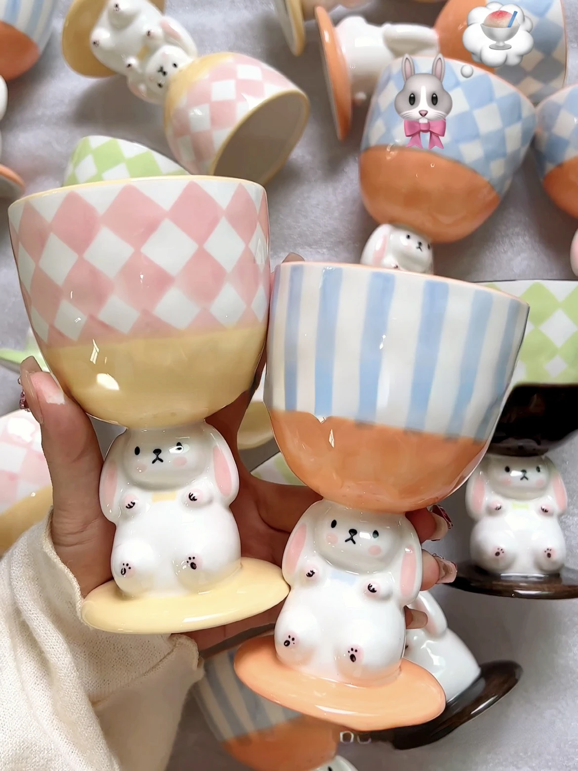 Rabbit-Goblet-Cute-Hand-painted-Three-dimensional-Hand-held-Mug ...