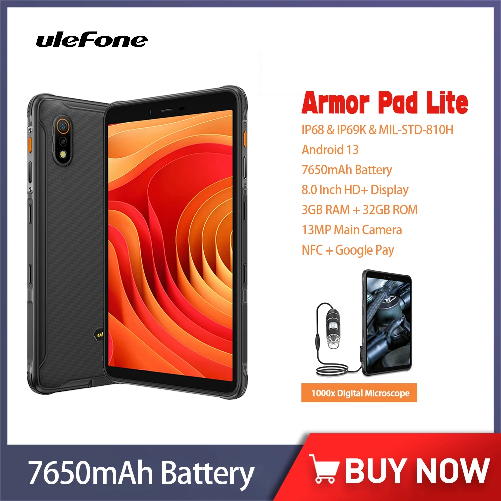 Ulefone-Armor-Pad-Lite-Rugged-Tablet-PC-8-0-Inch-HD-IP68-3GB-RAM-32GB ...