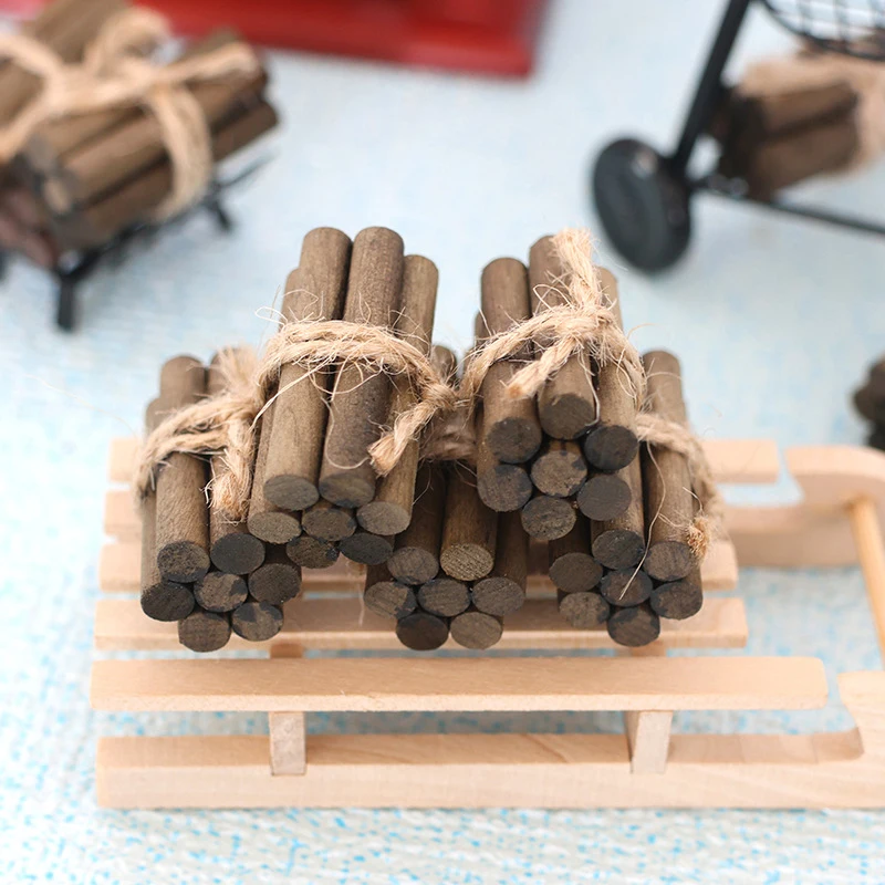 1Pc 1:12 Dollhouse Miniature Solid Wood Firewood Decoration Toy 30 ...