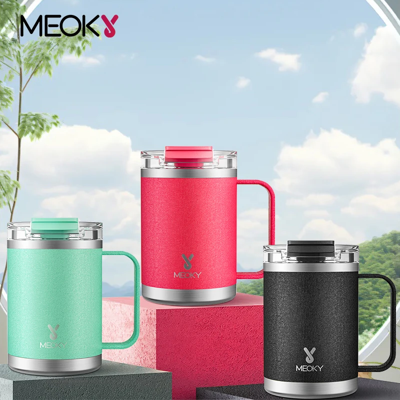 Meoky-14oz-Office-Cup-Tumbler-Handle-Multicolor-Stainless-Steel-Leak ...