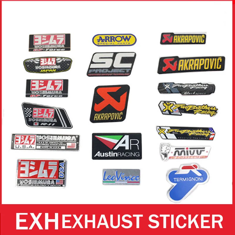 3D Aluminum Heat-resistant Motorcycle Exhaust Pipe Decal Sticker For ...