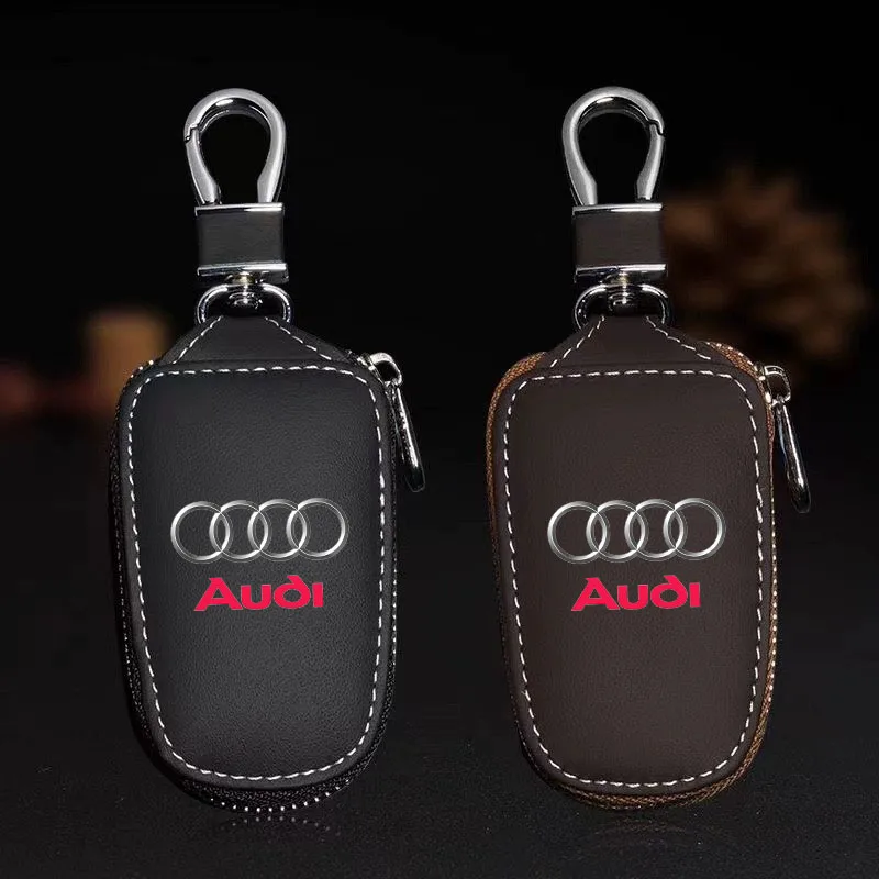 Leather Key Wallet Car Key Bag Multi Function Key Case for Audi Sline ...