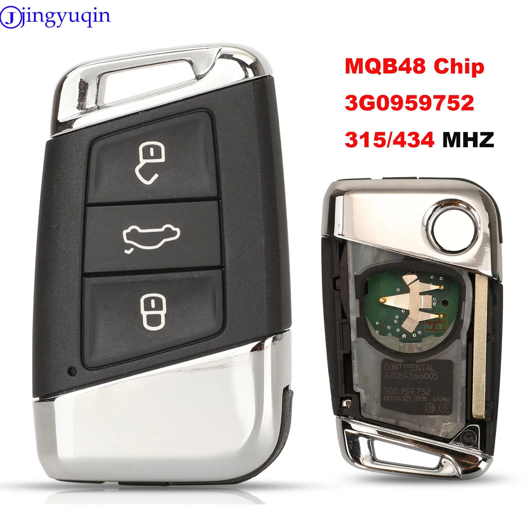 Jingyuqin Ask 315/433mhz Mqb48 Chip 3b Remote Car Key Control For ...