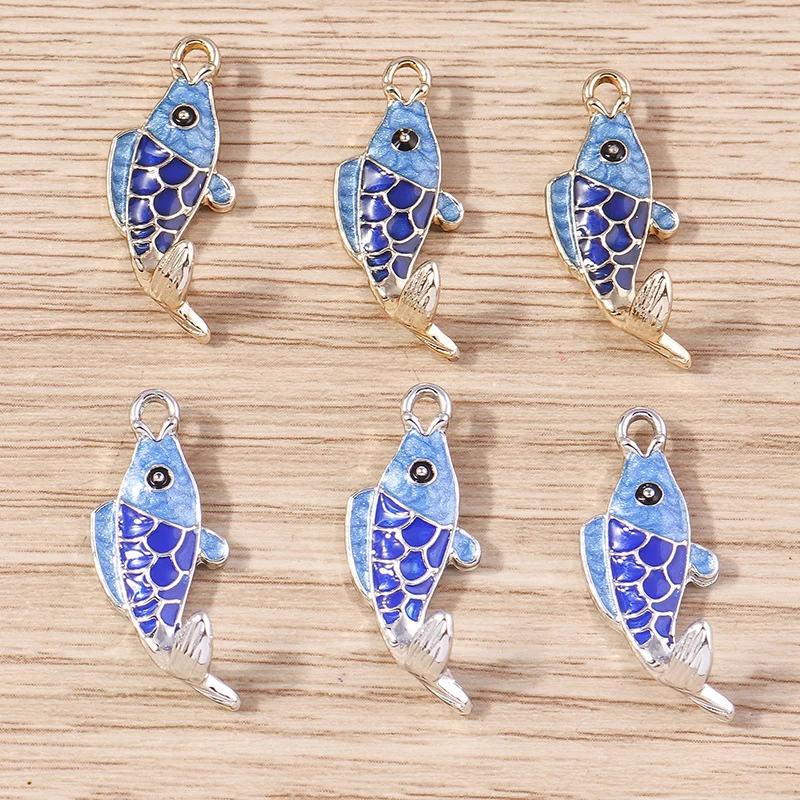 10pcs-10x26mm-Lovely-Alloy-Enamel-Fish-Charms-Pendants-for-Jewelry ...