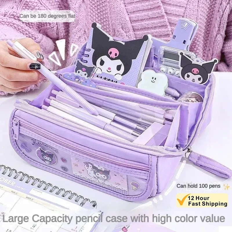 Cute-Kuromi-Pencil-Case-Sanrio-Stationery-for-Junior-High-School-Girls ...