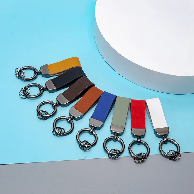 Vintage Handmade Pu Leather Car Keychains For Men Waist Hanging Retro ...