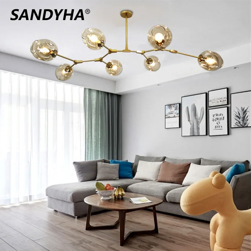 SANDYHA-Modern-Nordic-Glass-Chandelier-Personality-Designer-Creative ...