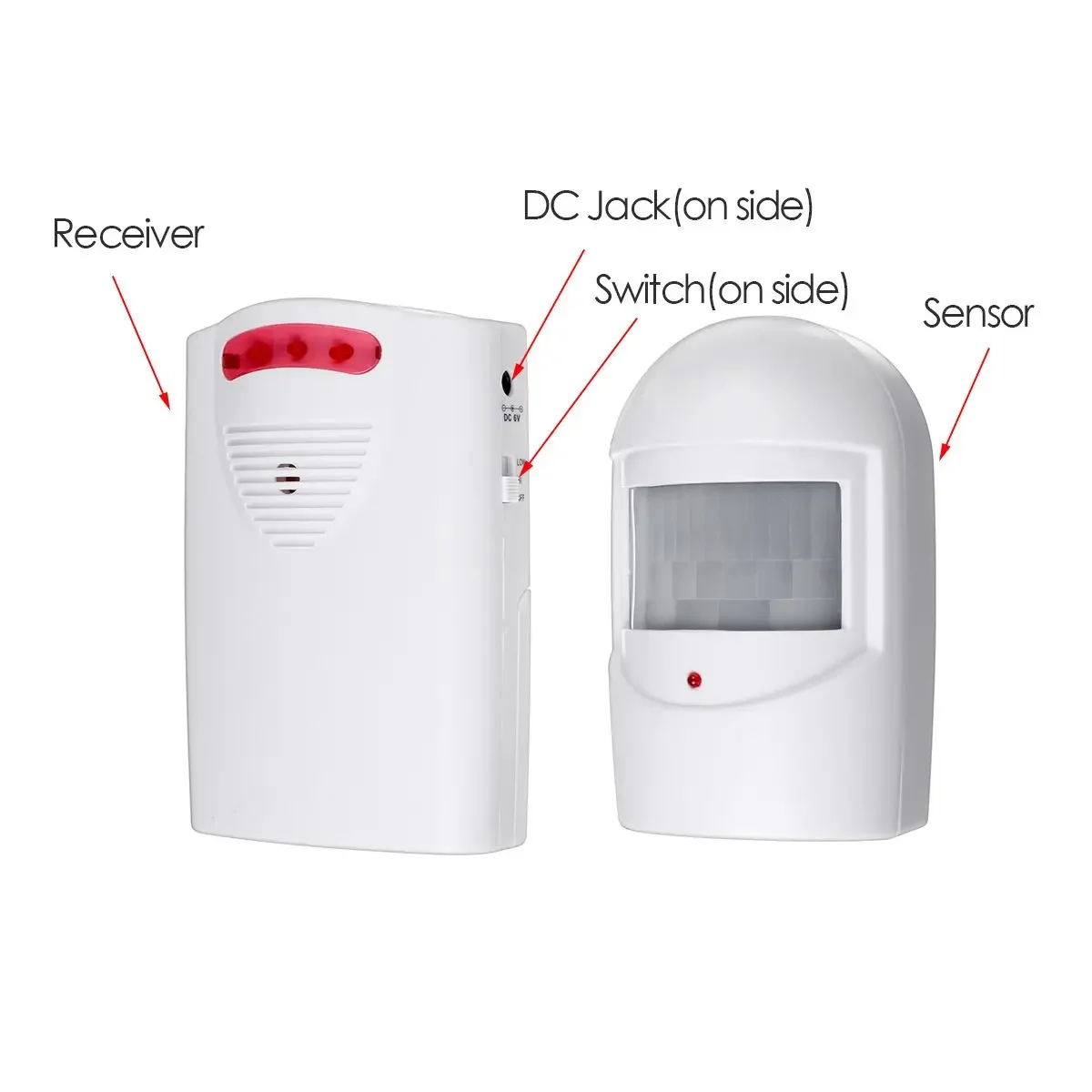 4 Sounds Adjustable Wireless Sensor Alarm Bell PIR Welcome Alarm ...