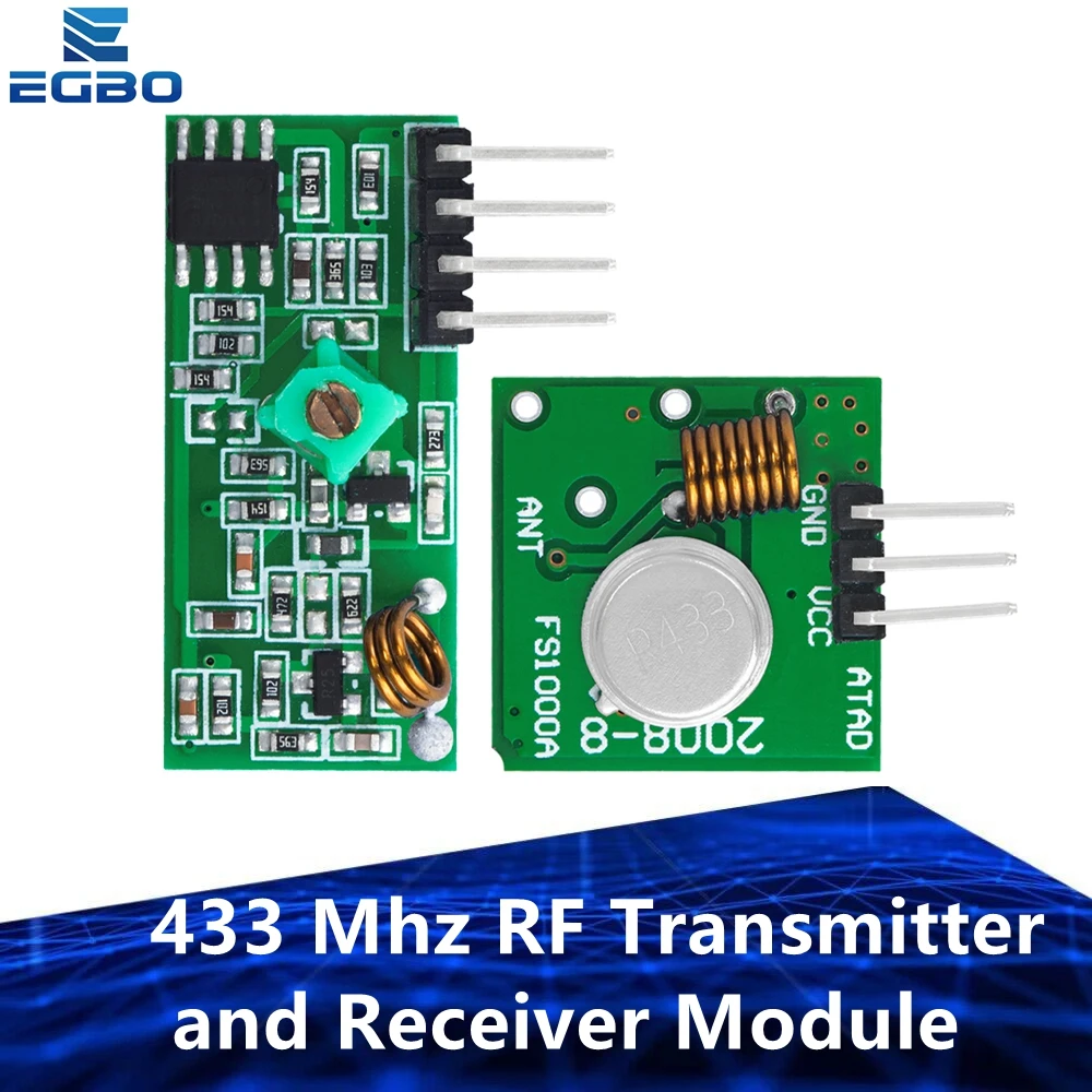 433 Mhz RF Transmitter and Receiver Module Link Kit for ARM/MCU WL DIY 433MHZ Wireless Remote ...