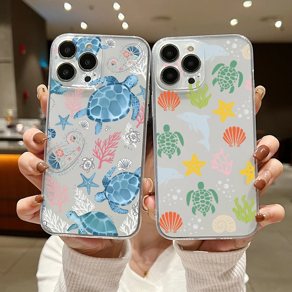 Summer Cartoon Turtle Pattern Clear Phone Case for OPPO Reno 10 Pro 5G ...