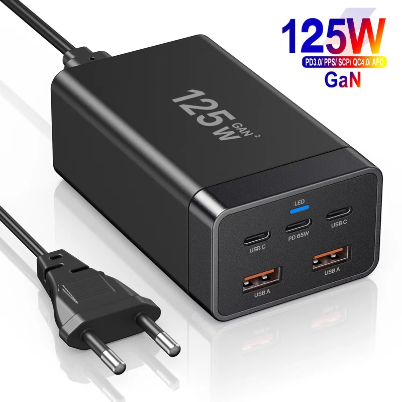 125W-GaN-Desktop-Fast-Charger-USB-C-Charging-Station-PD-65W-Type-C ...