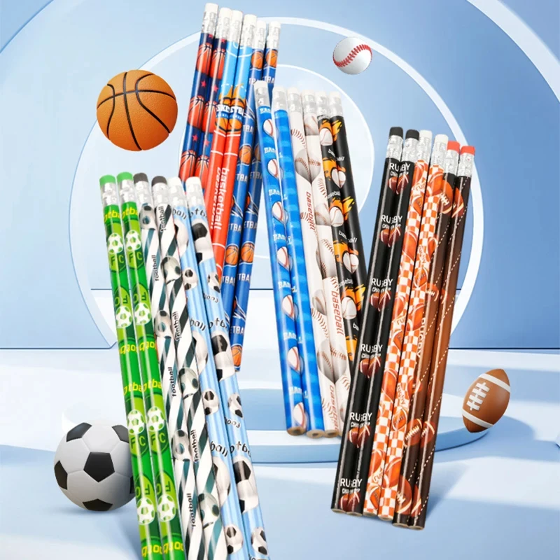 12-Pcs-Football-Basketball-Pencil-Kids-Soccer-Sports-Themed-Writing ...