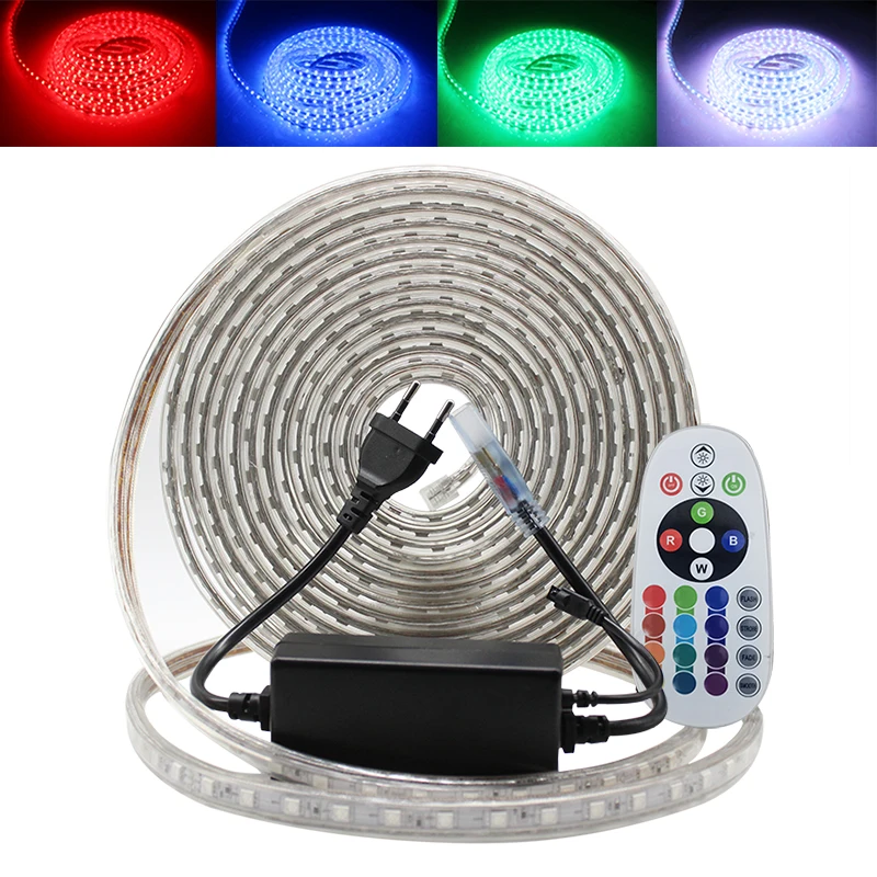 220V-LED-Strip-RGB-5050-Flexible-LED-Light-Outdoor-Waterproof-LED-Strip ...