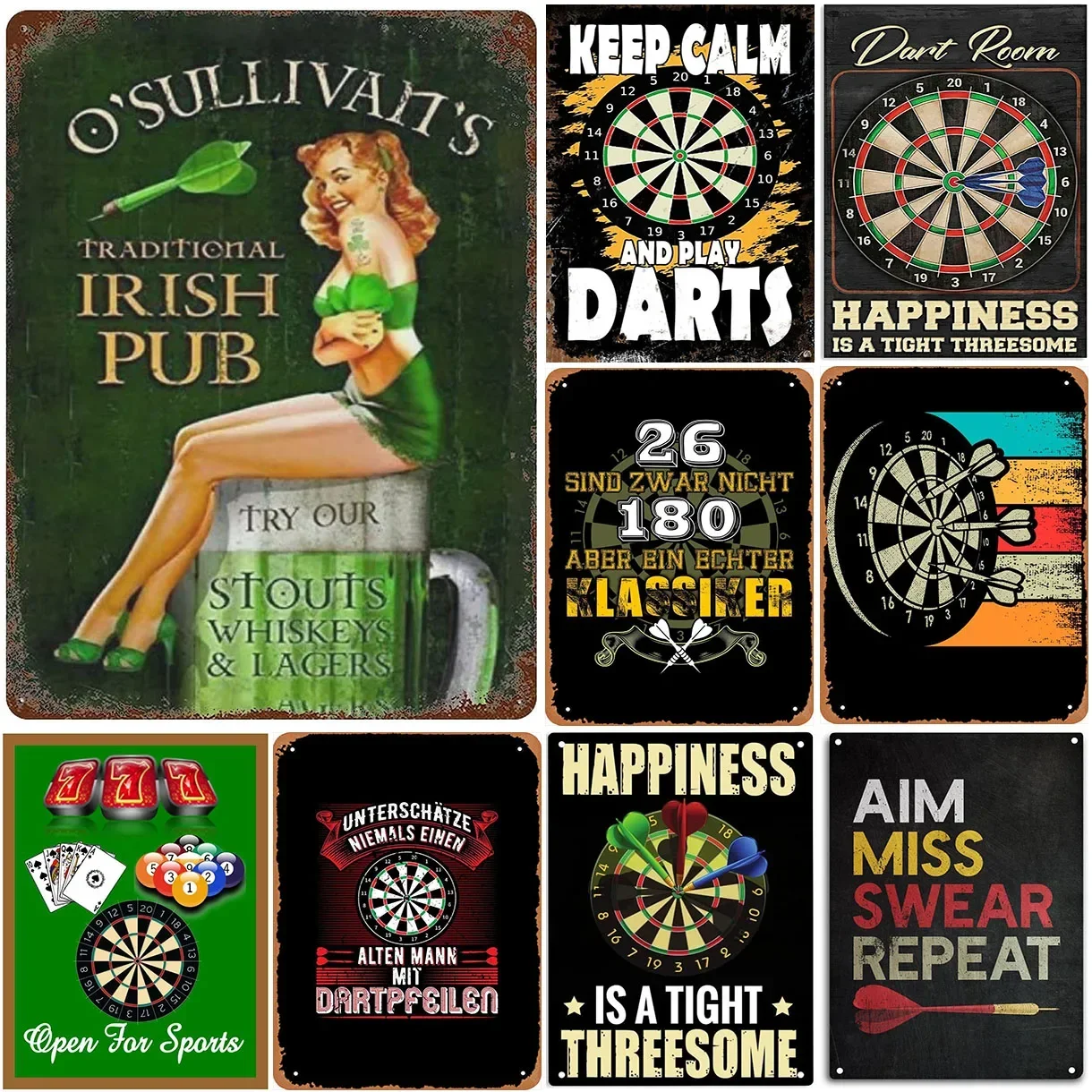 Darts-Metal-Tin-Signs-Keep-Calm-180-Wall-Posters-Plaque-Vintage-Iron ...