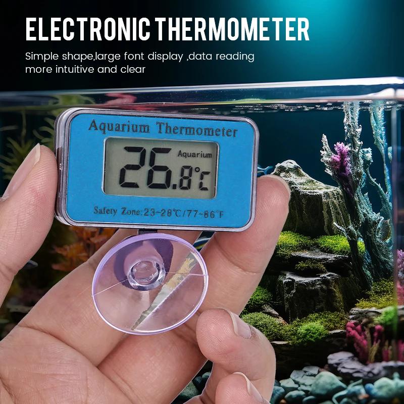 LCD-Digital-Aquarium-Thermometer-with-Probe-Suction-Cup-Fish-Tank-Water ...