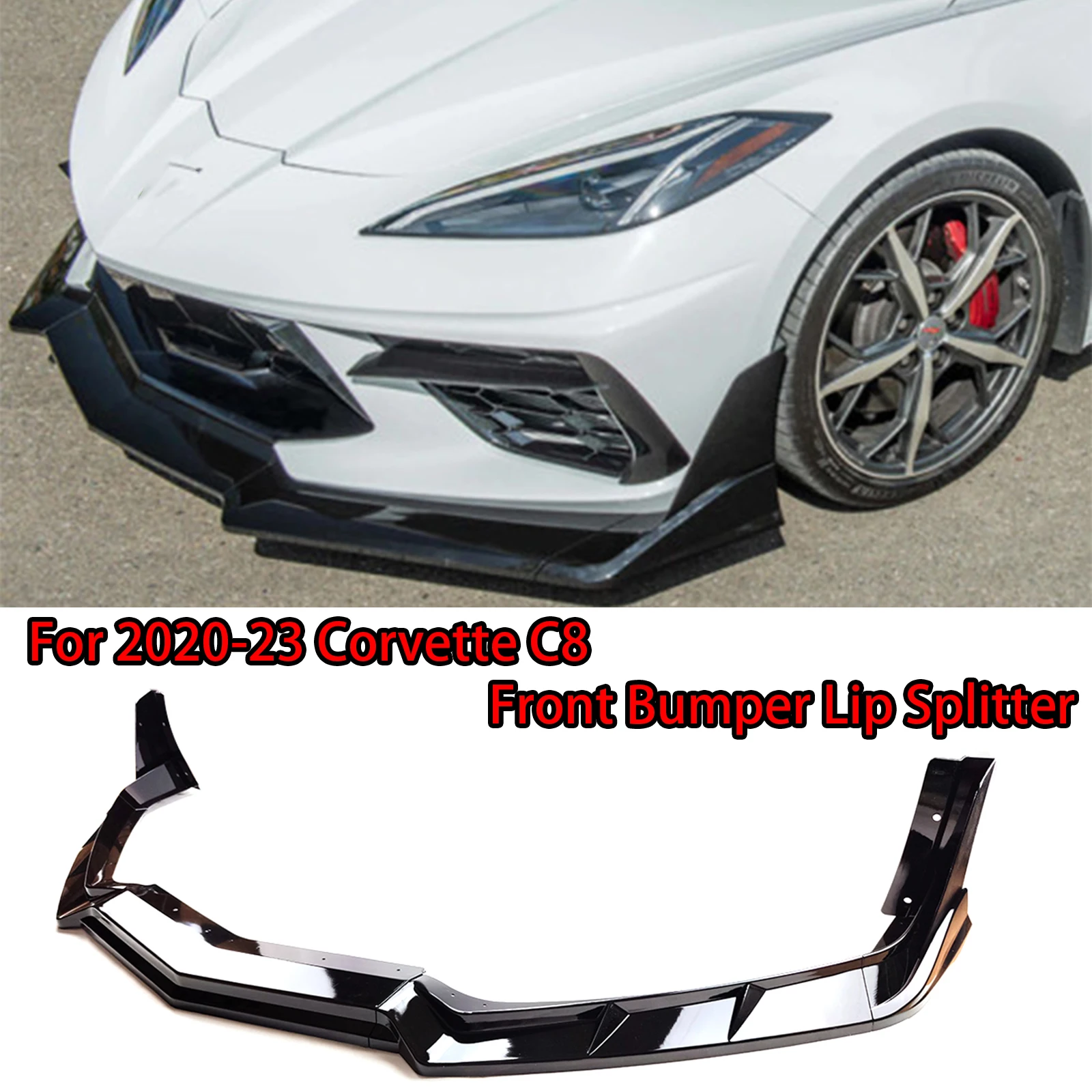 For-2020-23-Corvette-C8-Z51-STG-3-Winglet-Front-Bumper-Lip-Splitter ...