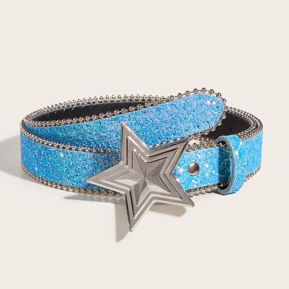 Fashion-Women-s-Belts-New-Star-shaped-Metal-Buckle-Waistband-y2k-Sweet ...