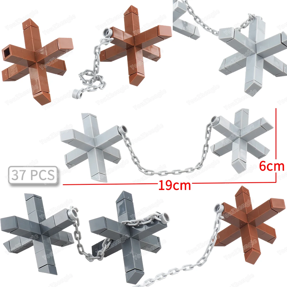 Chain Anti-tank Hedgehog Building Block Assembly MOC WW2 Figures ...
