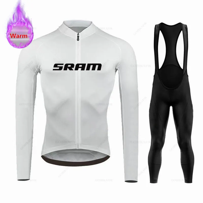 Sram Team Pro Winter Cycling Set, Thermal Fleece Bicycle Clothing, Long ...