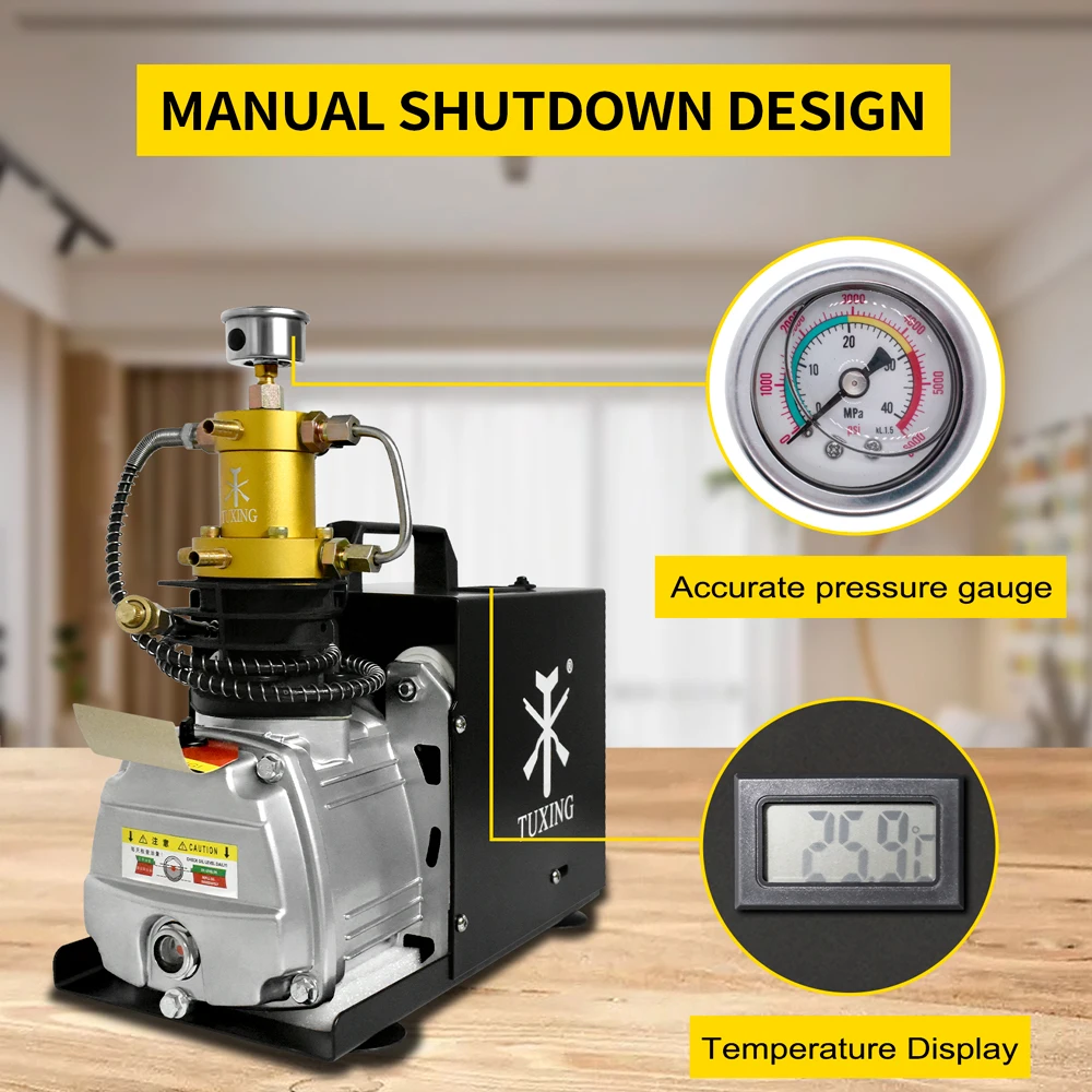 4500Psi 300Bar PCP Air Compressor Electric High Pressure Air Compressor ...