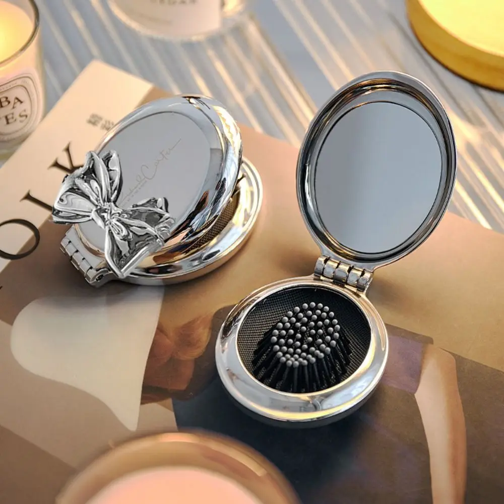 Mini-Silver-Pocket-Mirror-Folding-Comb-Girl-Women-Portable-Round-Small ...