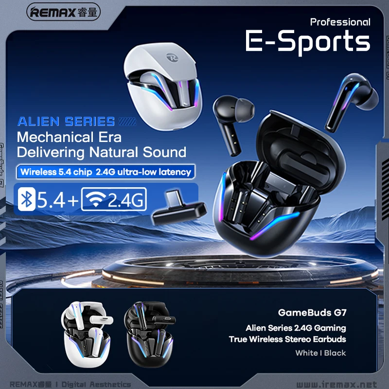 REMAX-Alien-Series-Bluetooth-5-4-2-4G-Professional-Gaming-Earbuds-True ...