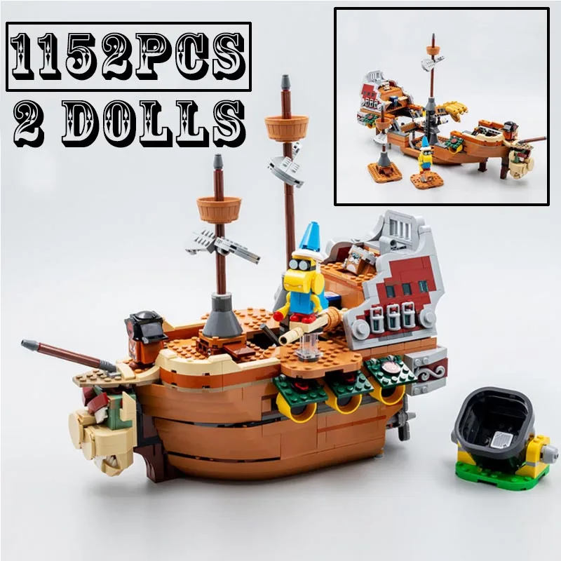 1152pcs 71391 Bowser's Airship Building Blocks Boat Model Creative Game ...