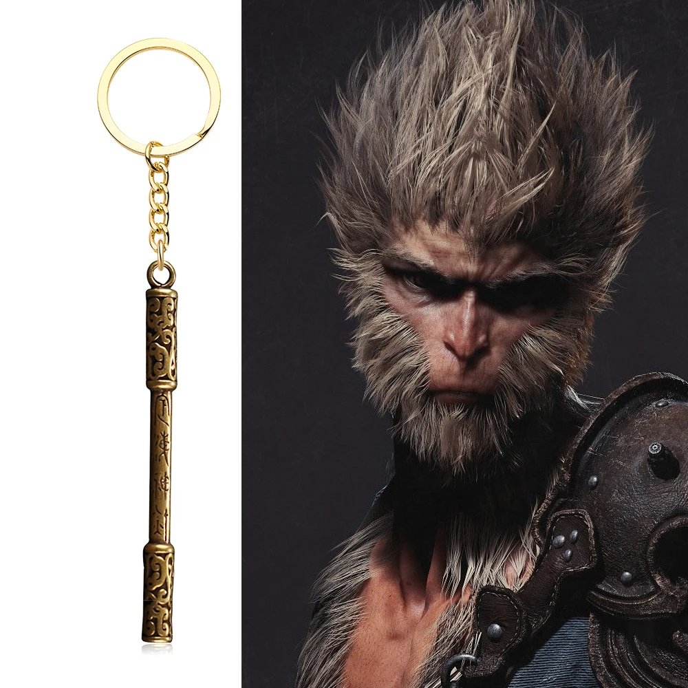 Game-Black-Myth-Wukong-Golden-Hoop-Keychain-Vintage-Cool-Stick-Keyring-Pendant-Accessories ...