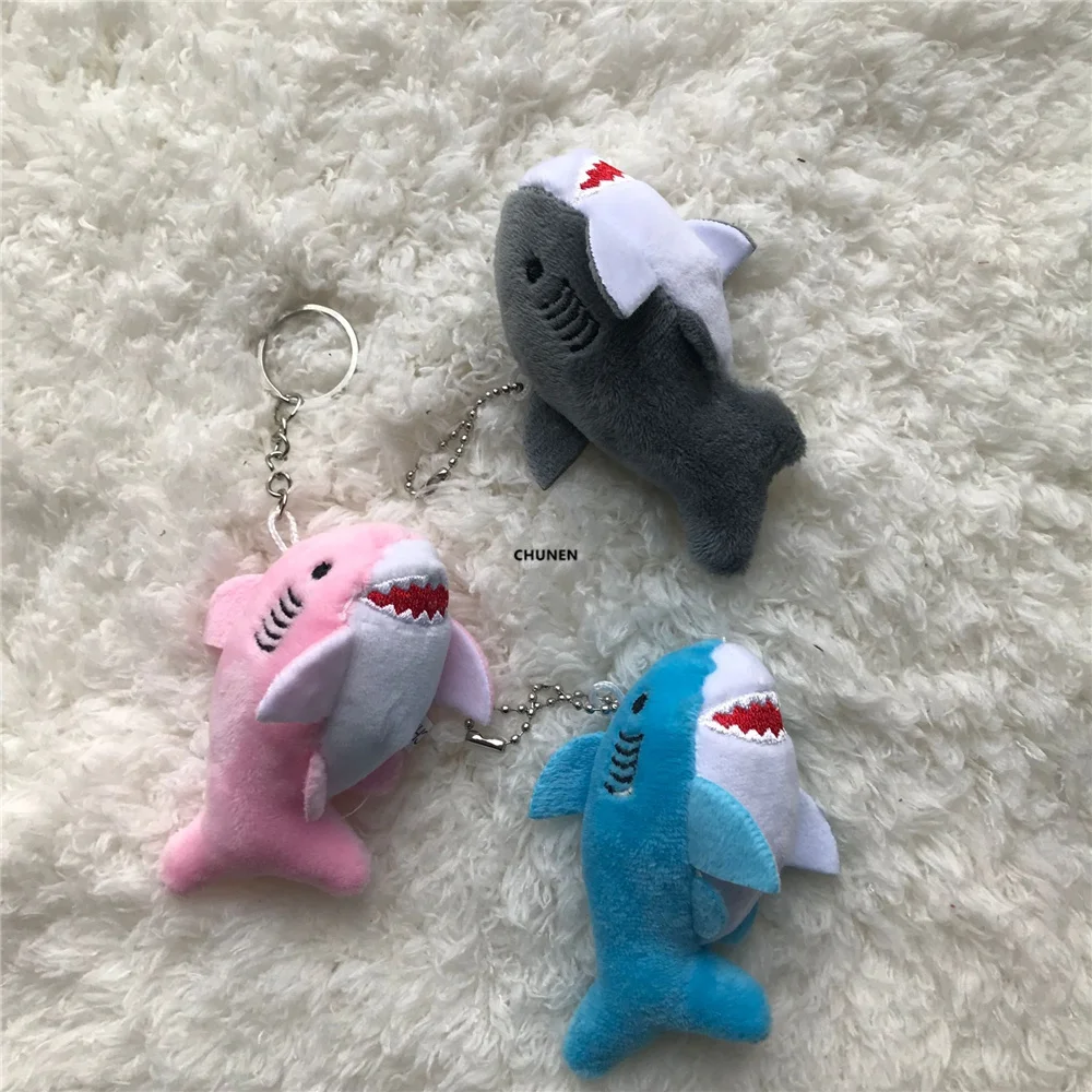Cute Plush Shark Toy Soft Stuffed Animal Key Chain For Birthday Gifts ...