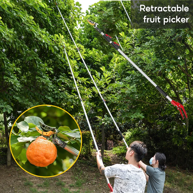1M/2.2M Telescopic Fruit Picker Tree Pruner with saw blade garden tools ...