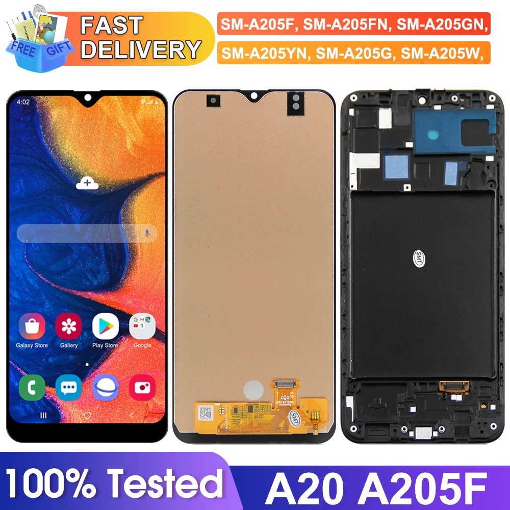 For Samsung Galaxy A20 A205 Sm-a205f Lcd Display Touch Screen Digitizer ...