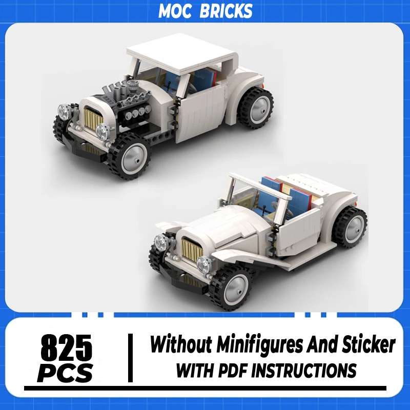 Moc-Building-Bricks-Classic-Retro-Car-Model-Technology-Modular-Hot-Rod ...