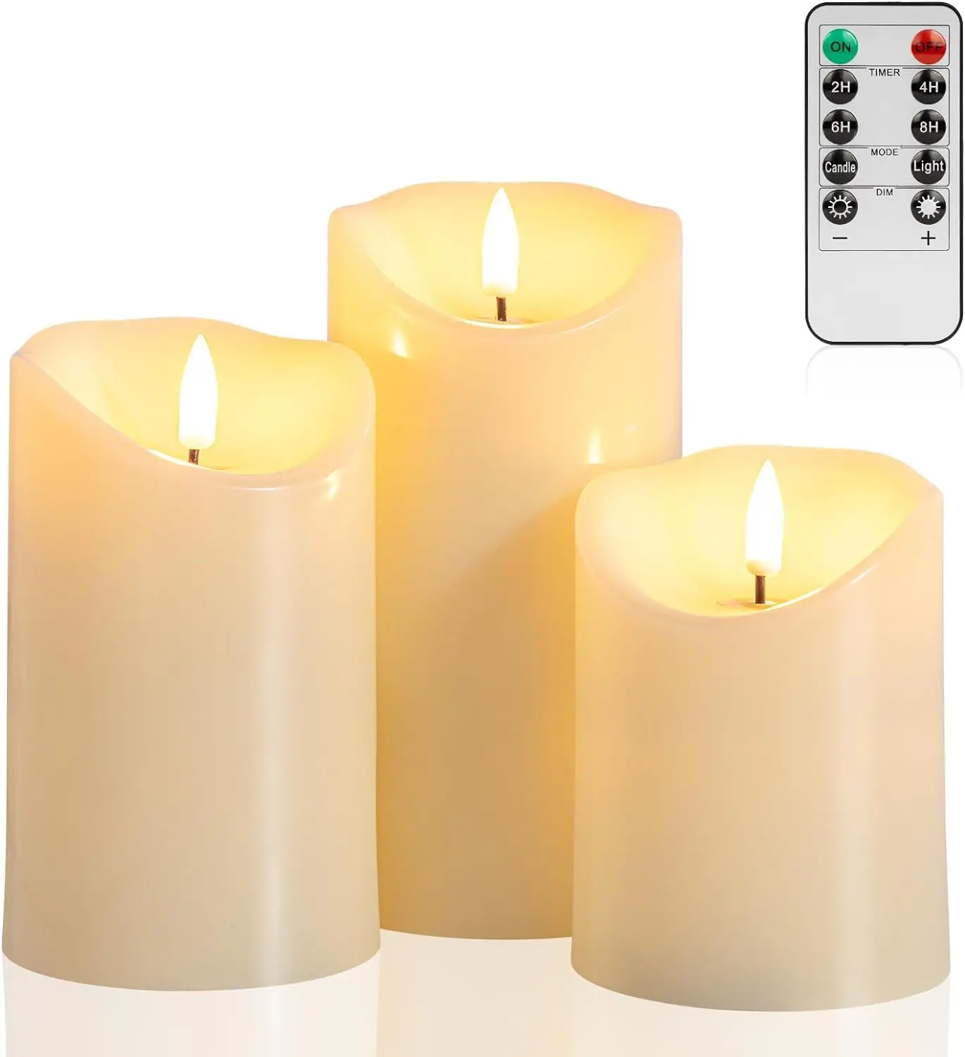 3PCS-Wedding-Decor-Candles-Lights-LED-Flickering-Flameless-Candles ...