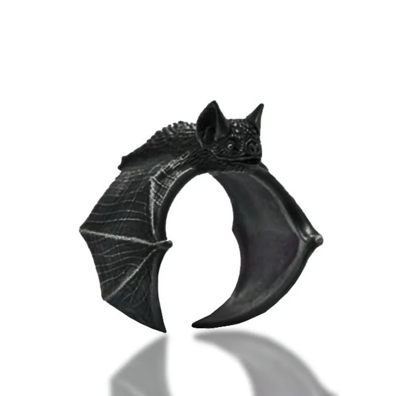 Vintage-Halloween-Black-Bat-Finger-Rings-Fashion-Punk-Adjustable-Bat ...