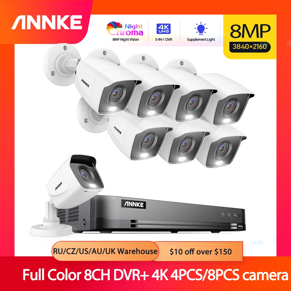Annke 4k Ultra Fhd Full Color Video Surveillance System 8ch 8mp H.265 ...