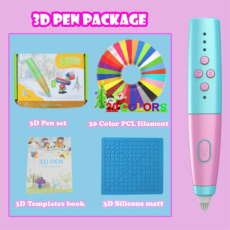 Stylo 3d,Stylo 3d Ensemble de stylos 3D pour enfants, basse température, Filament PCL ...